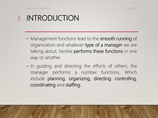 MANAGEMENT FUNCTIONS | PPTX