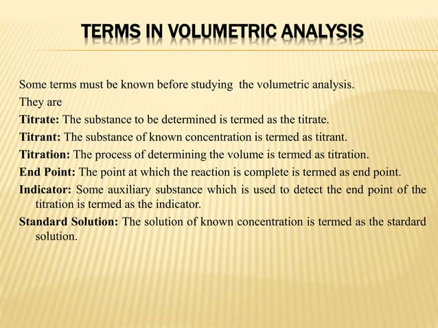 2. volumetric analysis | PPTX | Chemistry | Science