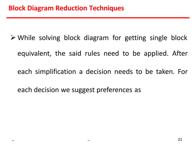 Block diagram, Transfer Function from block diagram reduction, (8 Rules ...