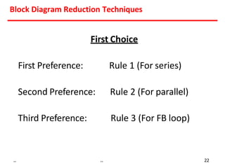 Block diagram, Transfer Function from block diagram reduction, (8 Rules ...
