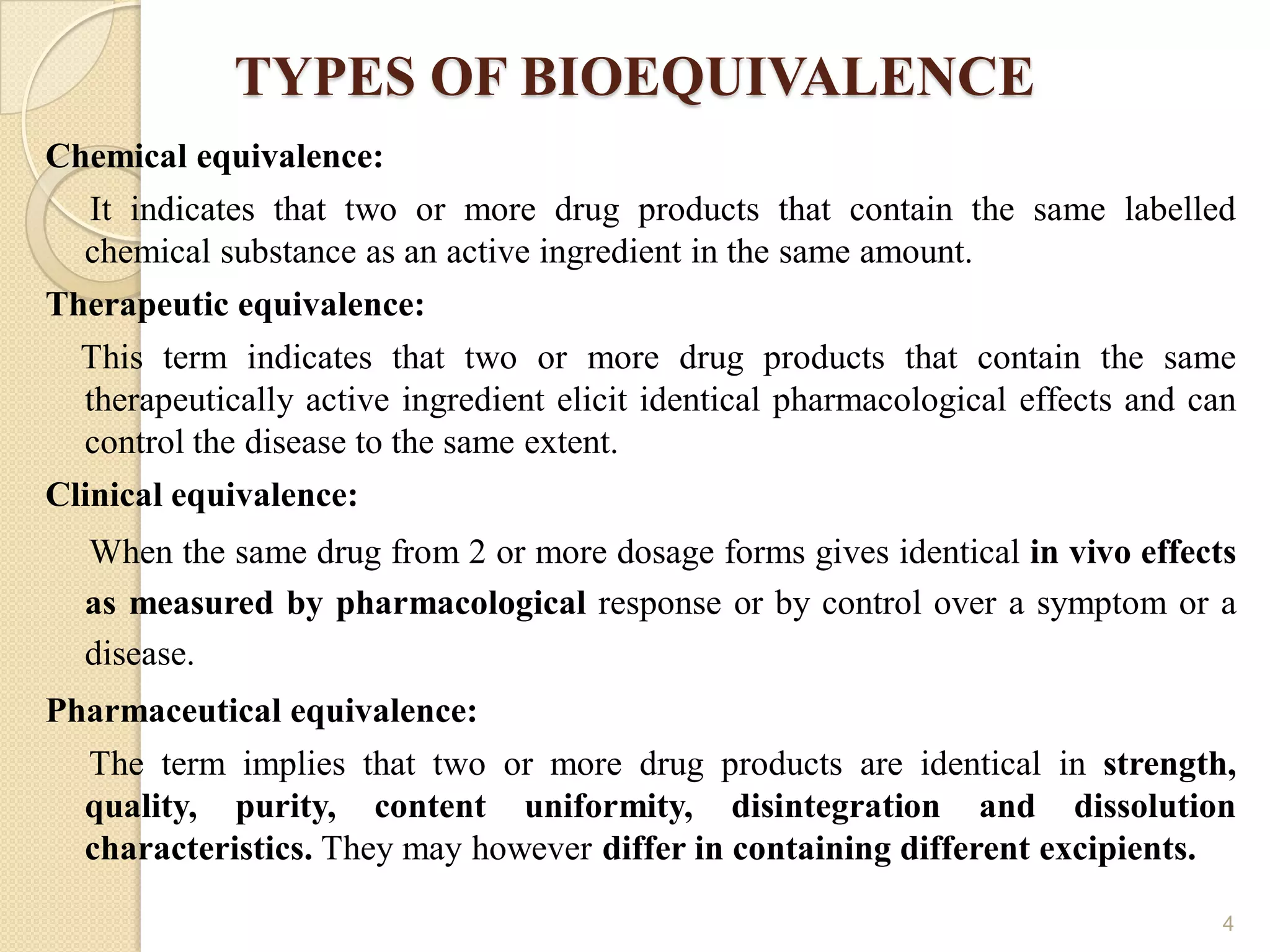 BIOEQUIVALENCE,BIOSIMILARDRUGPRODUCTS,ANDBCS | PDF