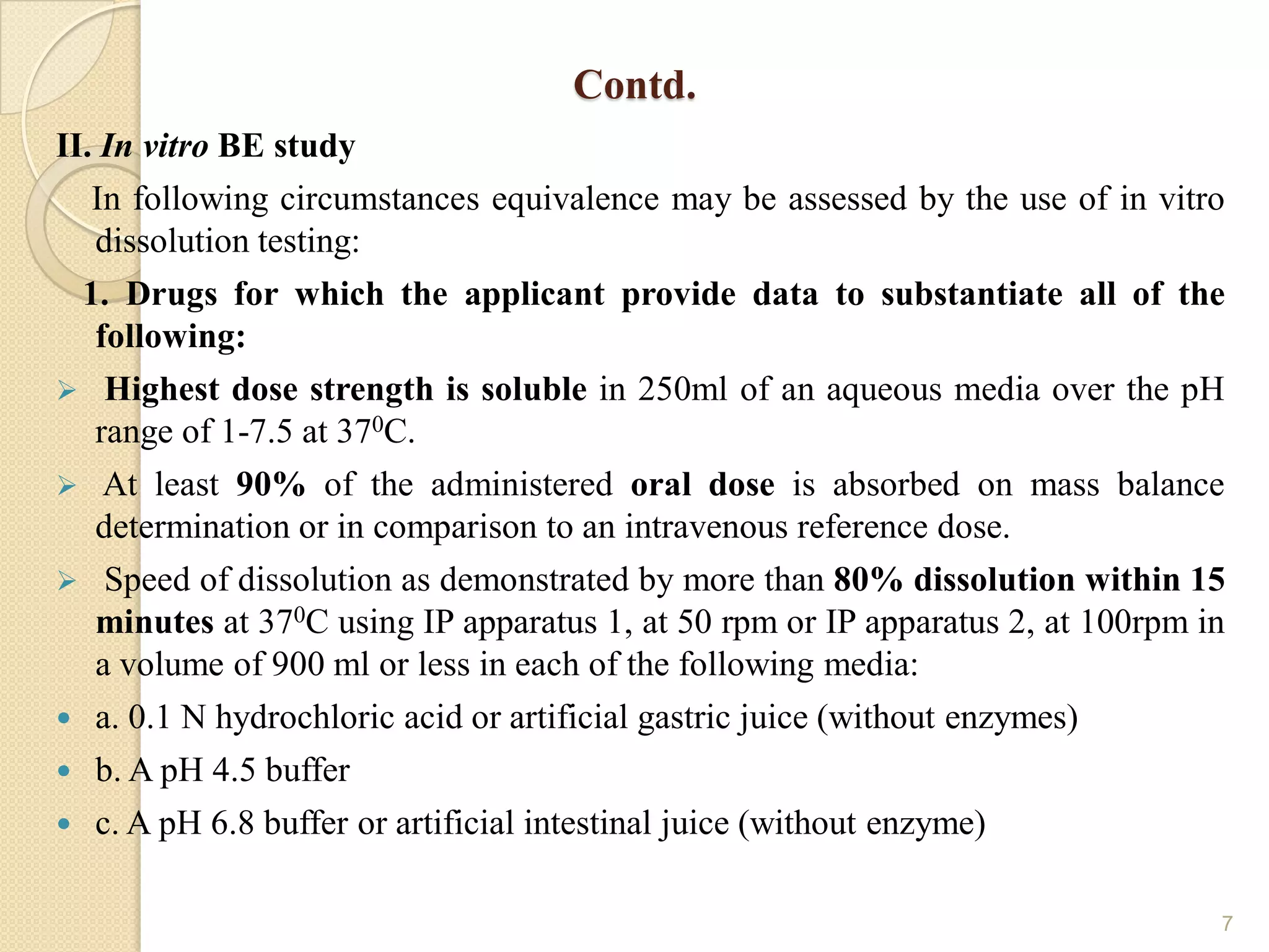 BIOEQUIVALENCE,BIOSIMILARDRUGPRODUCTS,ANDBCS | PDF