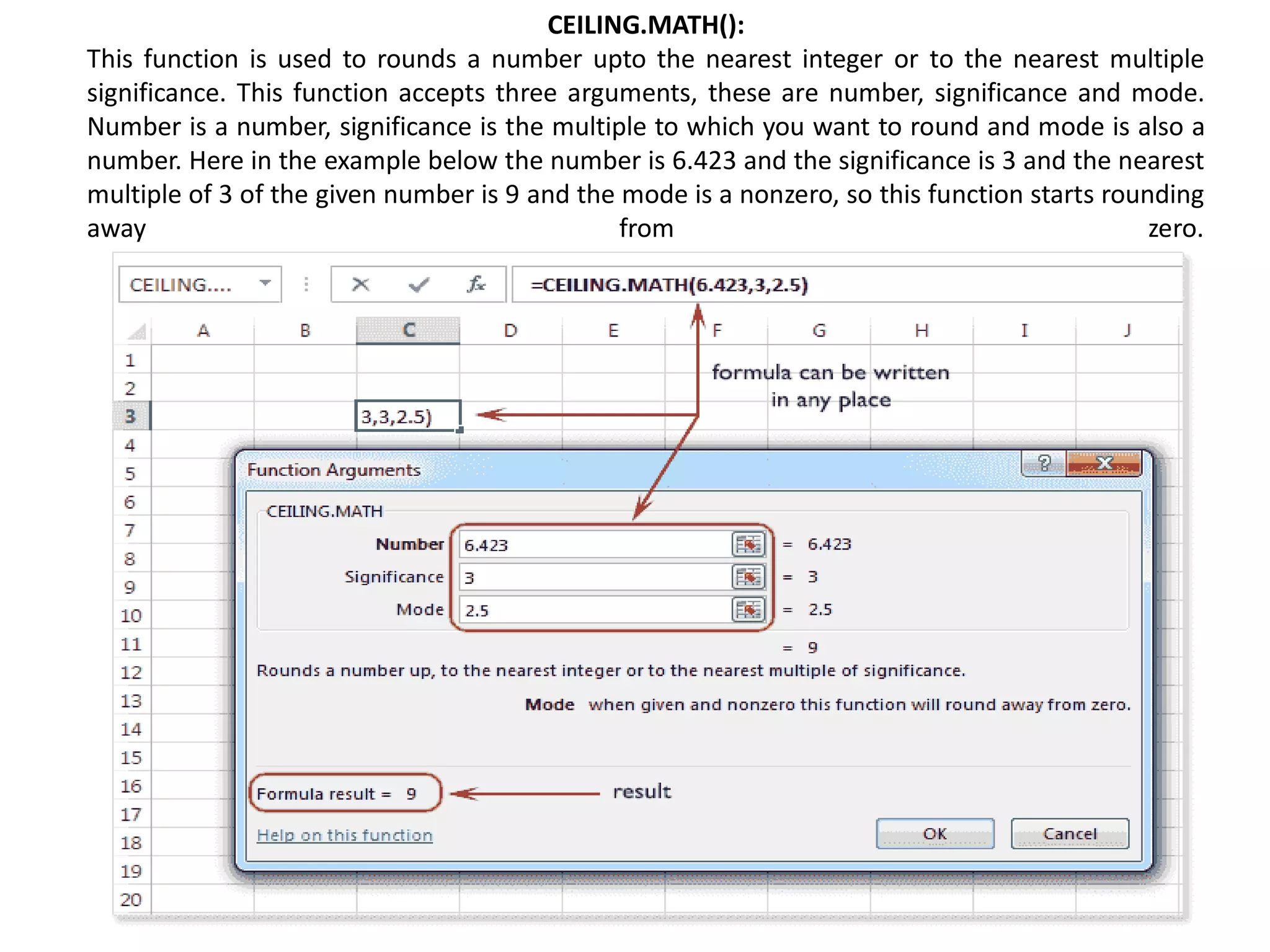 2 Mathematical Functions In Excel Pdf Programming Languages Computing