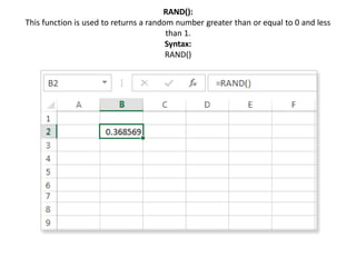 2. mathematical functions in excel | PDF | Programming Languages | Computing