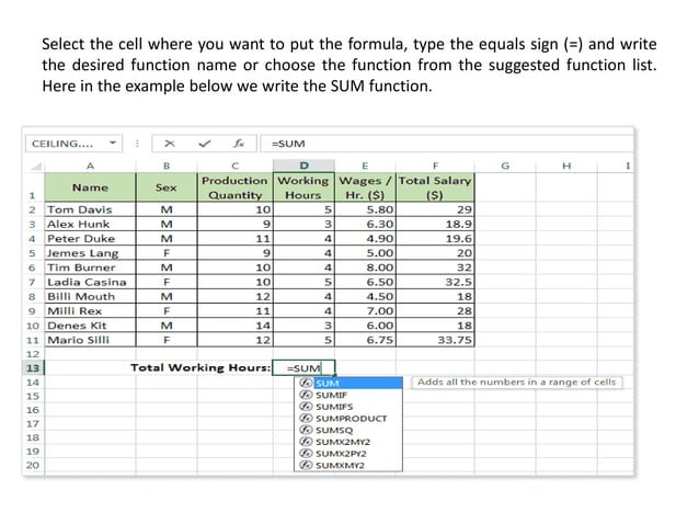 2. mathematical functions in excel | PDF | Programming Languages | Computing