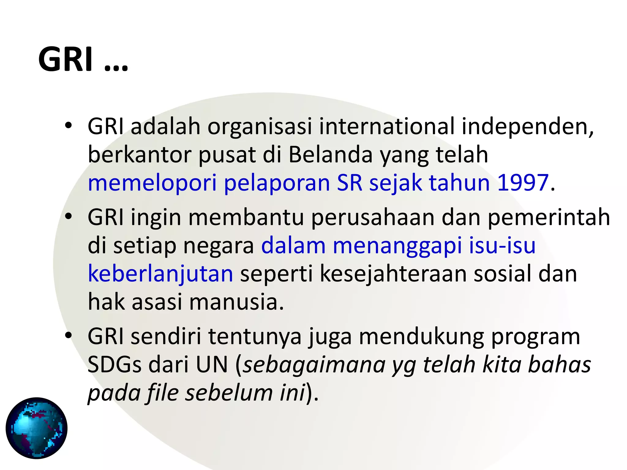 GRI_Reporting Cycle, Profile, Standard Disclosure & Mgnt Approach ...