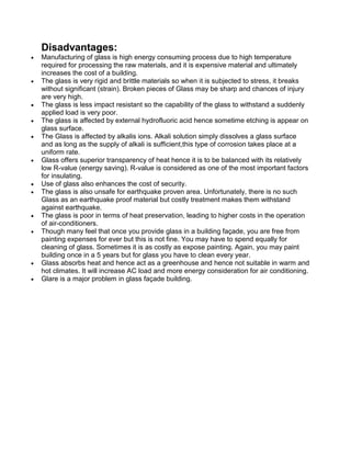 Advantage and disadvantage of glass | PDF