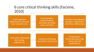 2. critical thinking core skills | PPTX