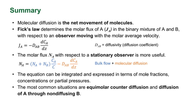 Molecular diffusion | PPTX