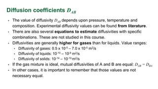 Molecular diffusion | PPTX