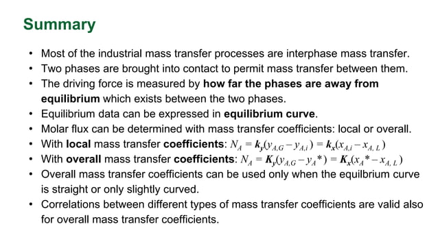 Interphase mass transfer | PPTX | Chemistry | Science