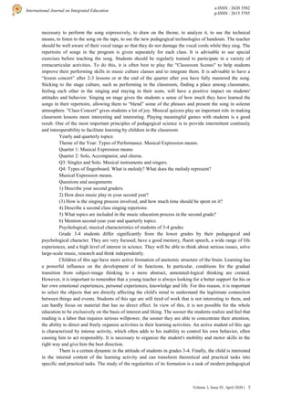 Methods for improving thoretical knowledge of music of elementary ...