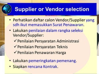 Vendor Selection _Materi Training "VENDOR MANAGEMENT" | PPTX