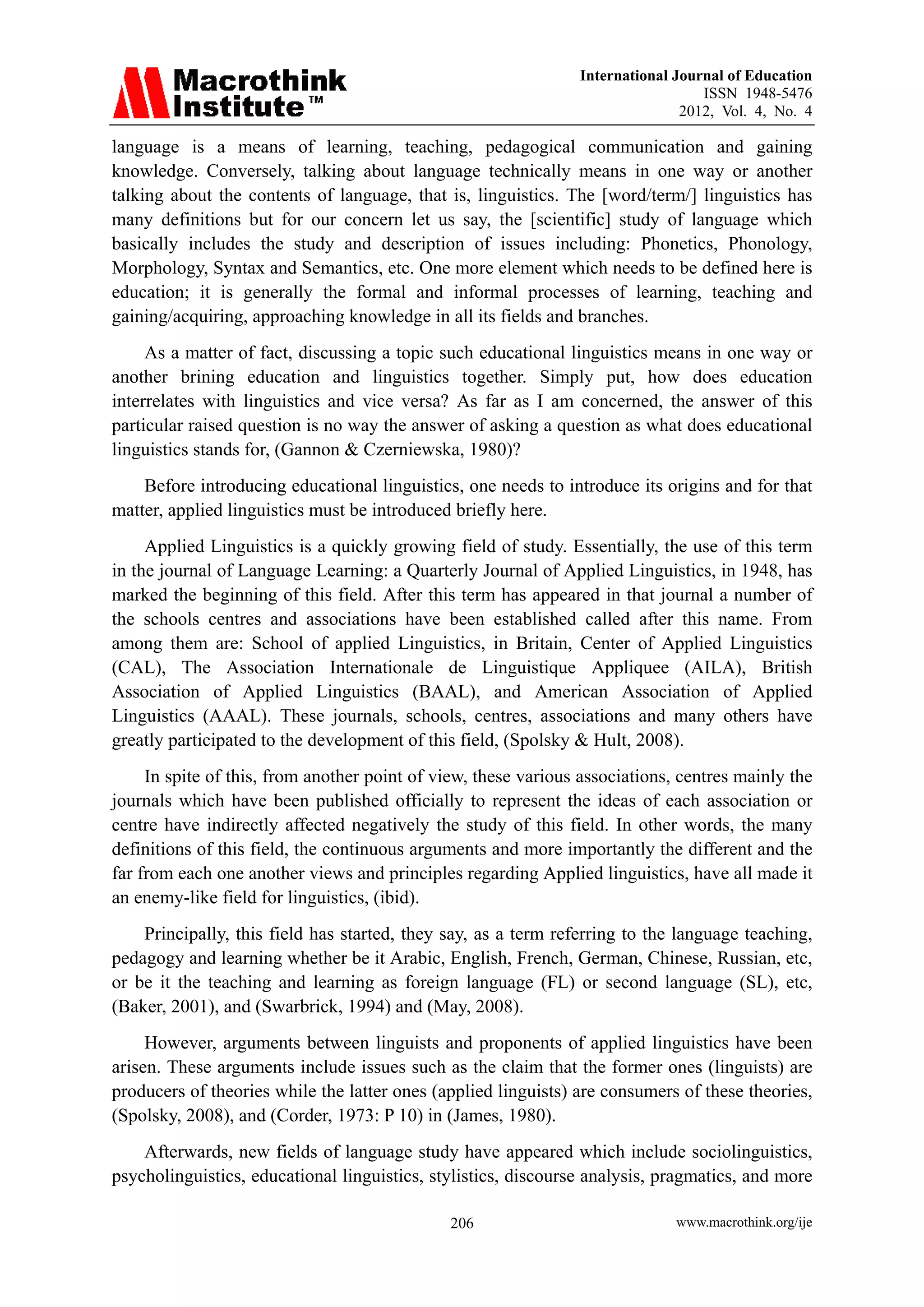 2. monograph on educational linguistics | PDF