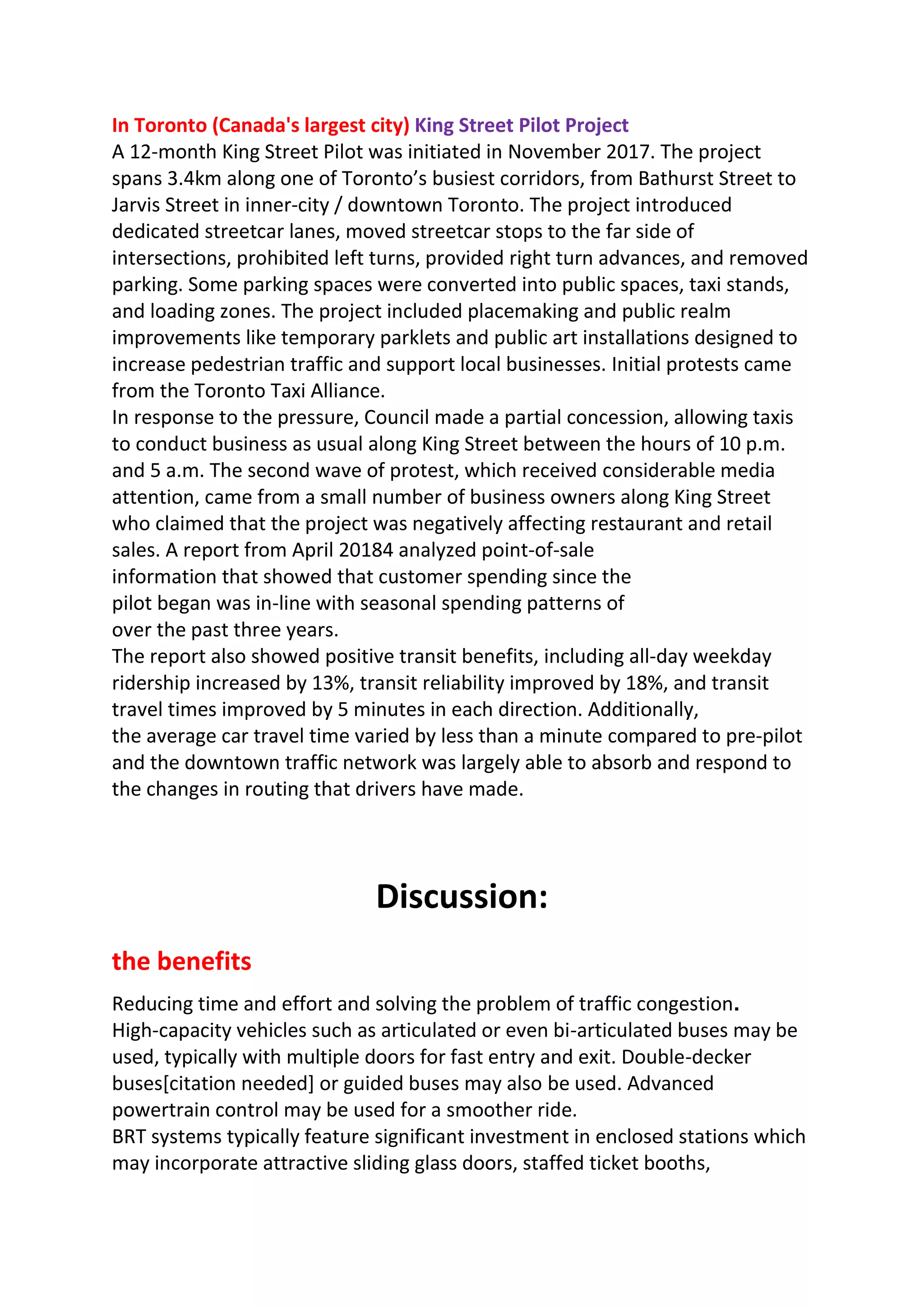 Bus Rapid Transit (BRT) | PDF