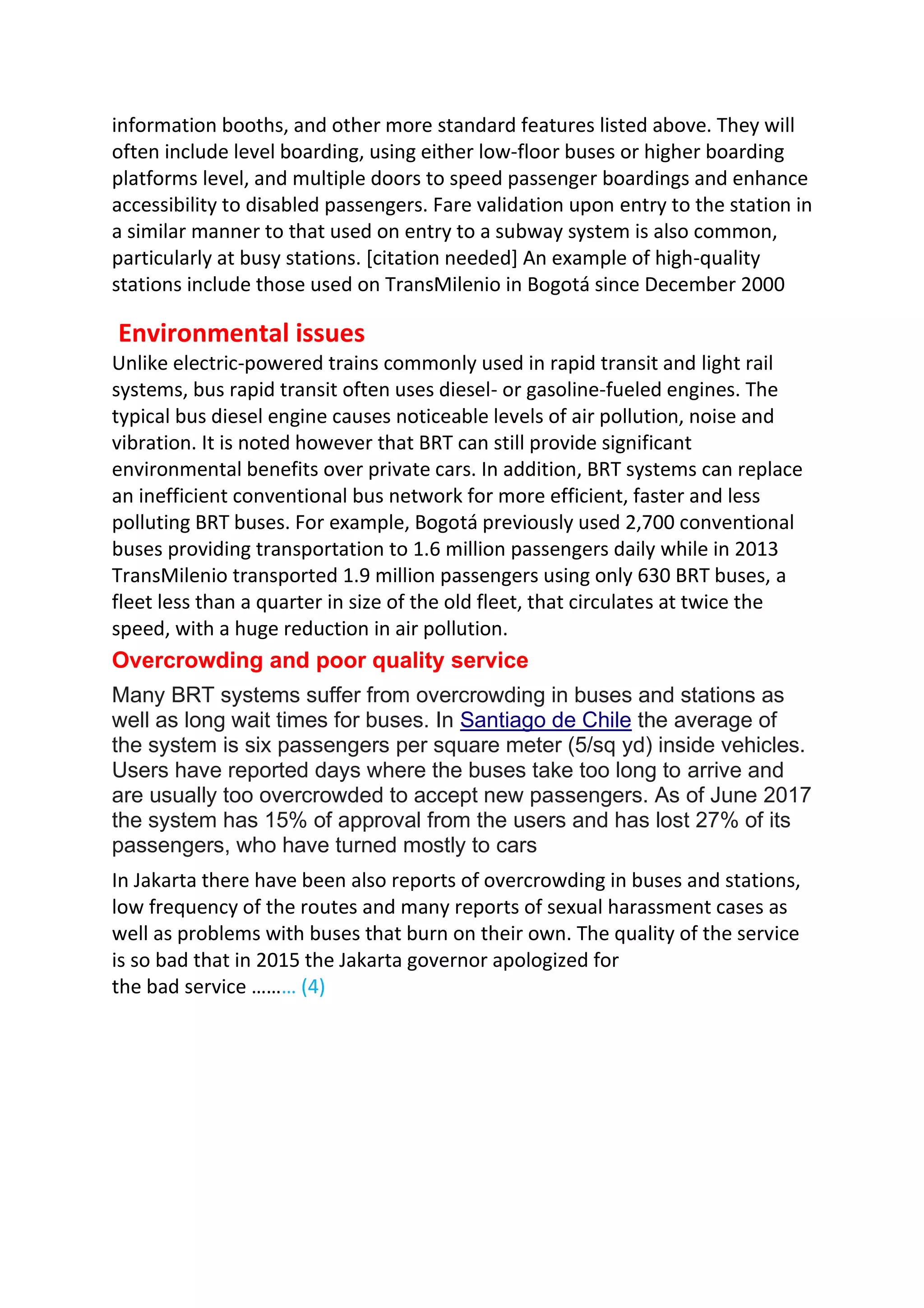 Bus Rapid Transit (BRT) | PDF