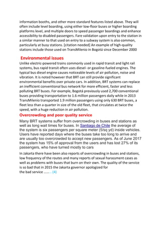 Bus Rapid Transit (BRT) | PDF
