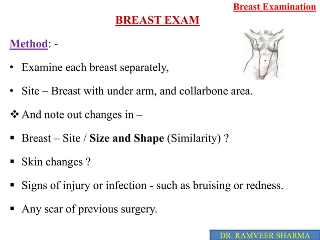 2. breast examination, Manual examination, Stana pareeksha, Self assessment of the breasts. | PPT