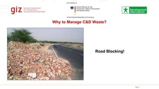 Construction and Demolition Waste Management Rules, 2016 - Impacts on ...