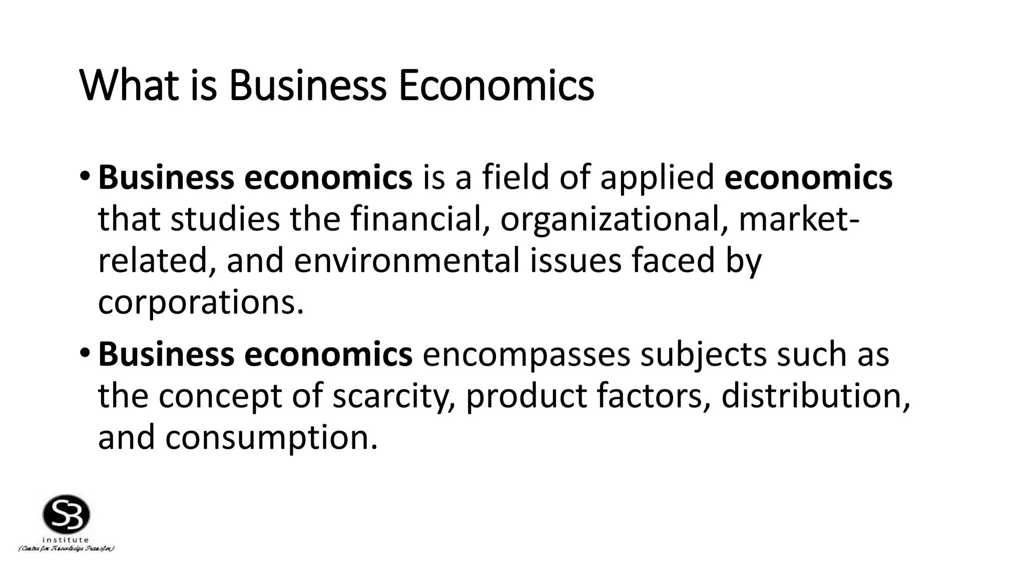 Fundamentals of business economics | PPT