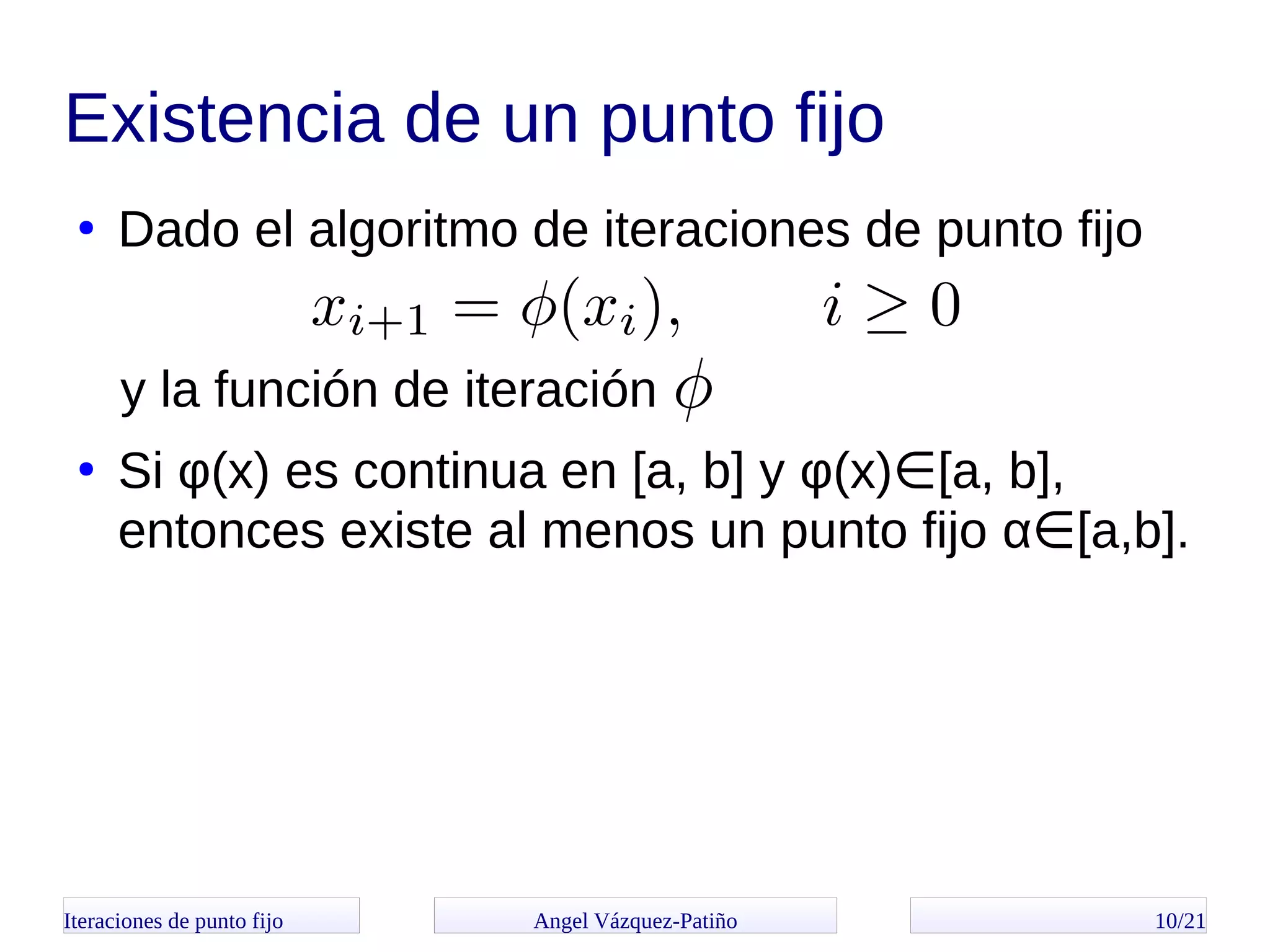 Iteraciones de punto fijo | PPT