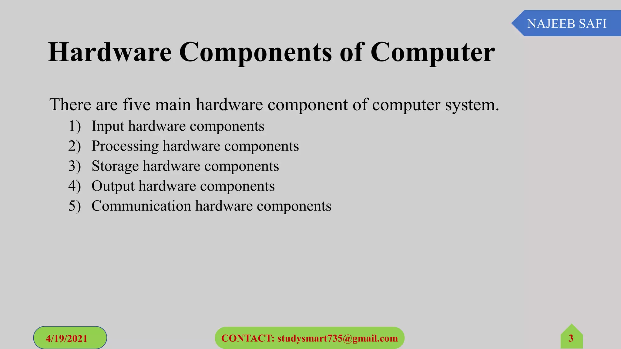 2. hardware, computer system & it's component | PPT