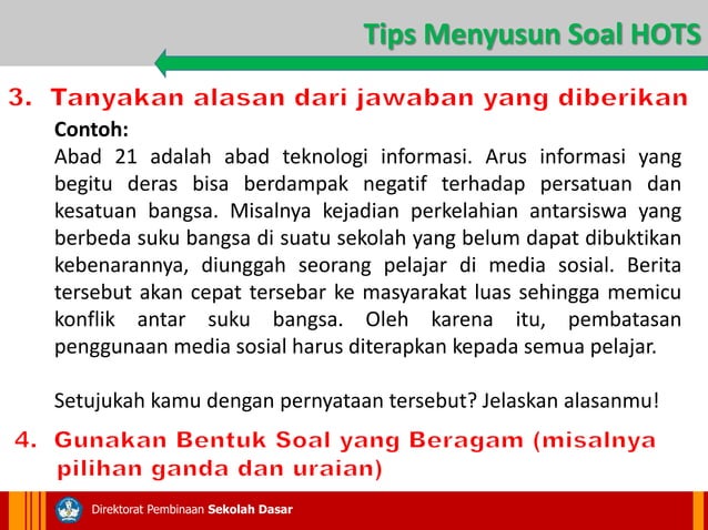 penyusunan soal hots sd revisi | PPT