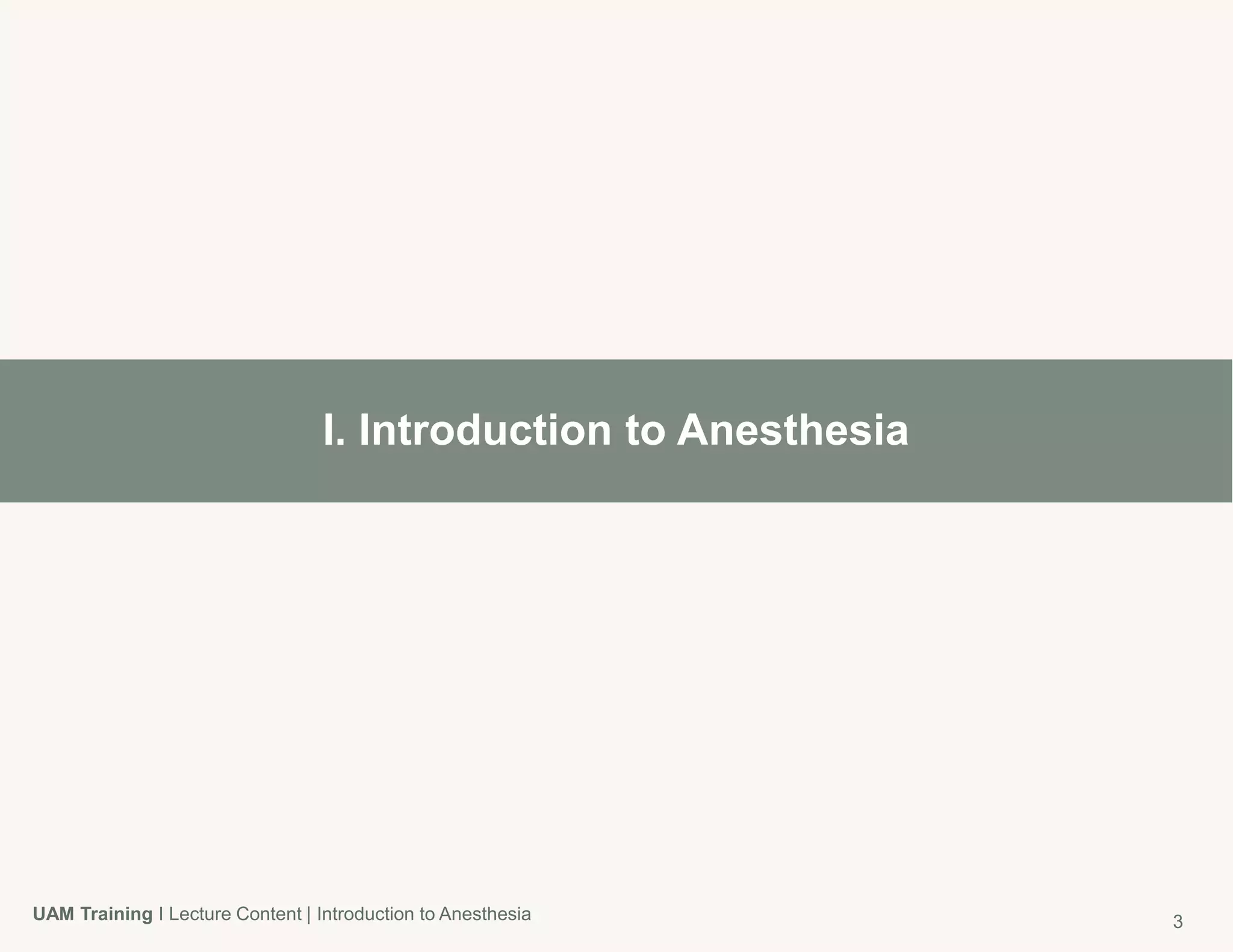 Introduction to Anesthesia | PPTX