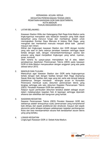 2. kak perencanaan kawasan gor | PDF