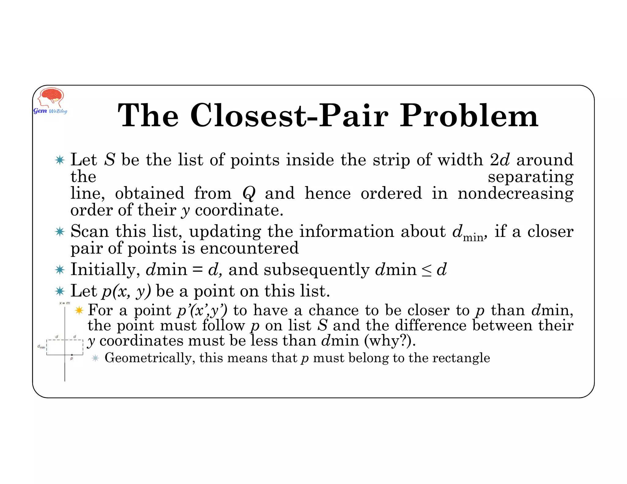Closest pair problems (Divide and Conquer) | PDF