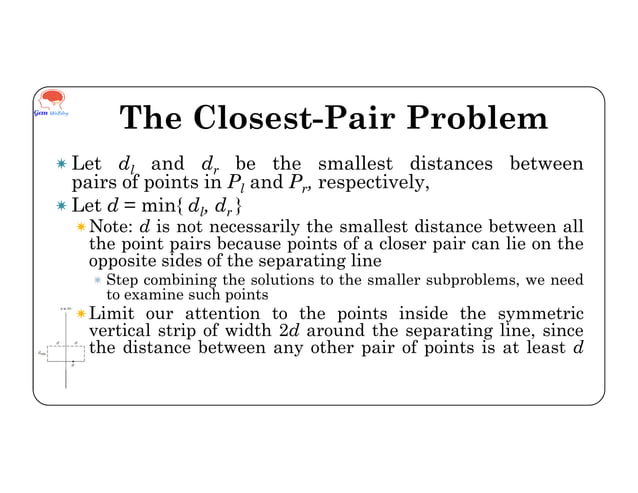 Closest pair problems (Divide and Conquer) | PDF | Technology & Computing
