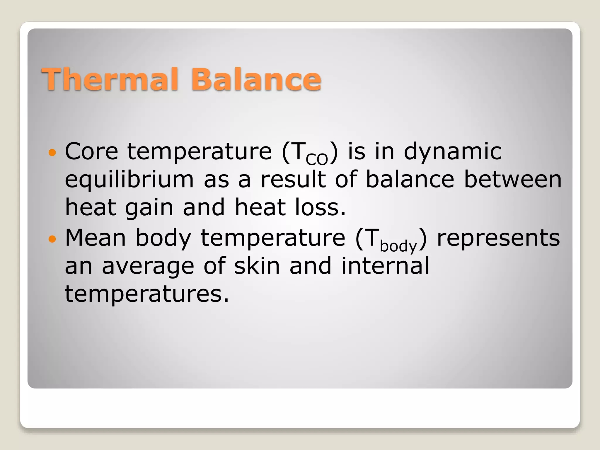 thermoregulation in human body | PPT