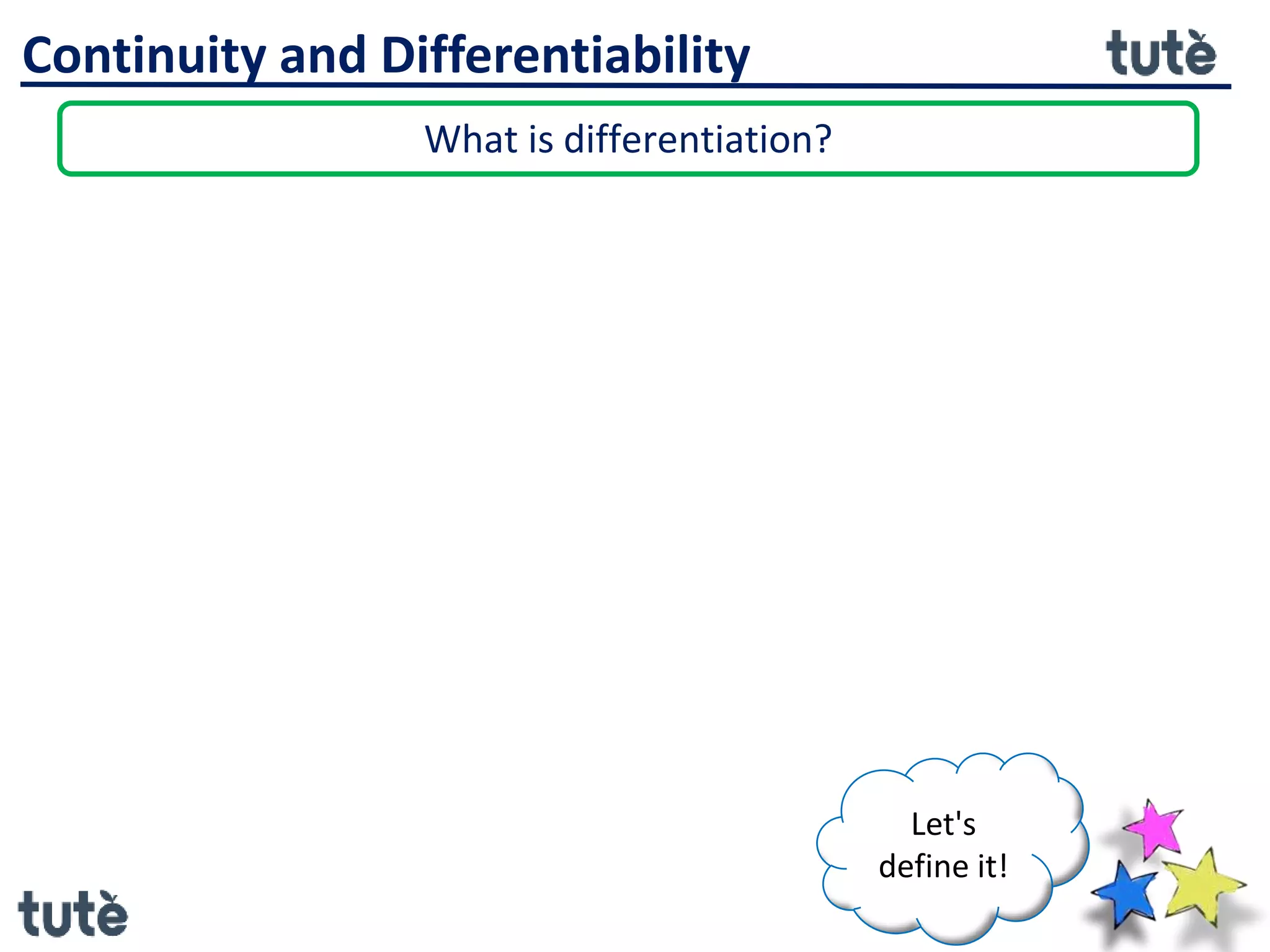 continuity and differentiability - differentiation introduction, chain rule | PPTX