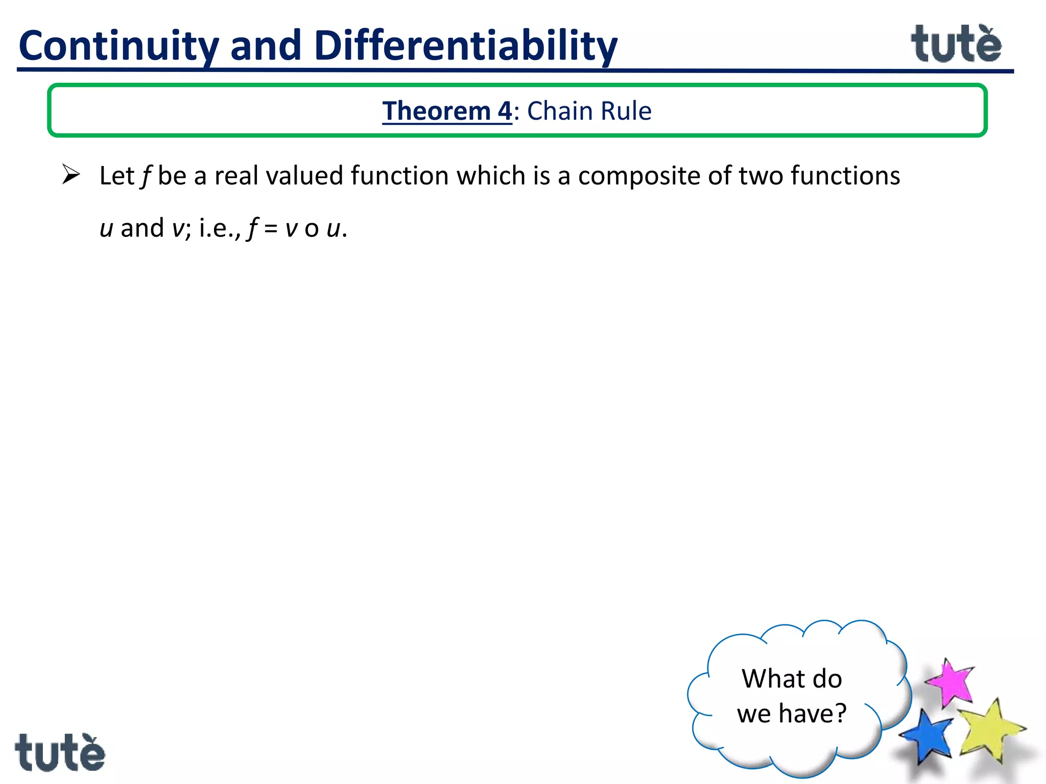 continuity and differentiability - differentiation introduction, chain rule | PPTX