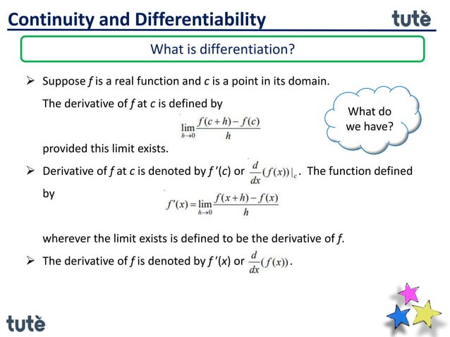 continuity and differentiability - differentiation introduction, chain rule | PPTX | Physics ...