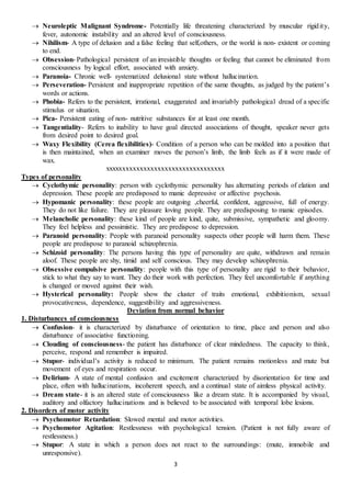 Psychiatry terminologies | PDF