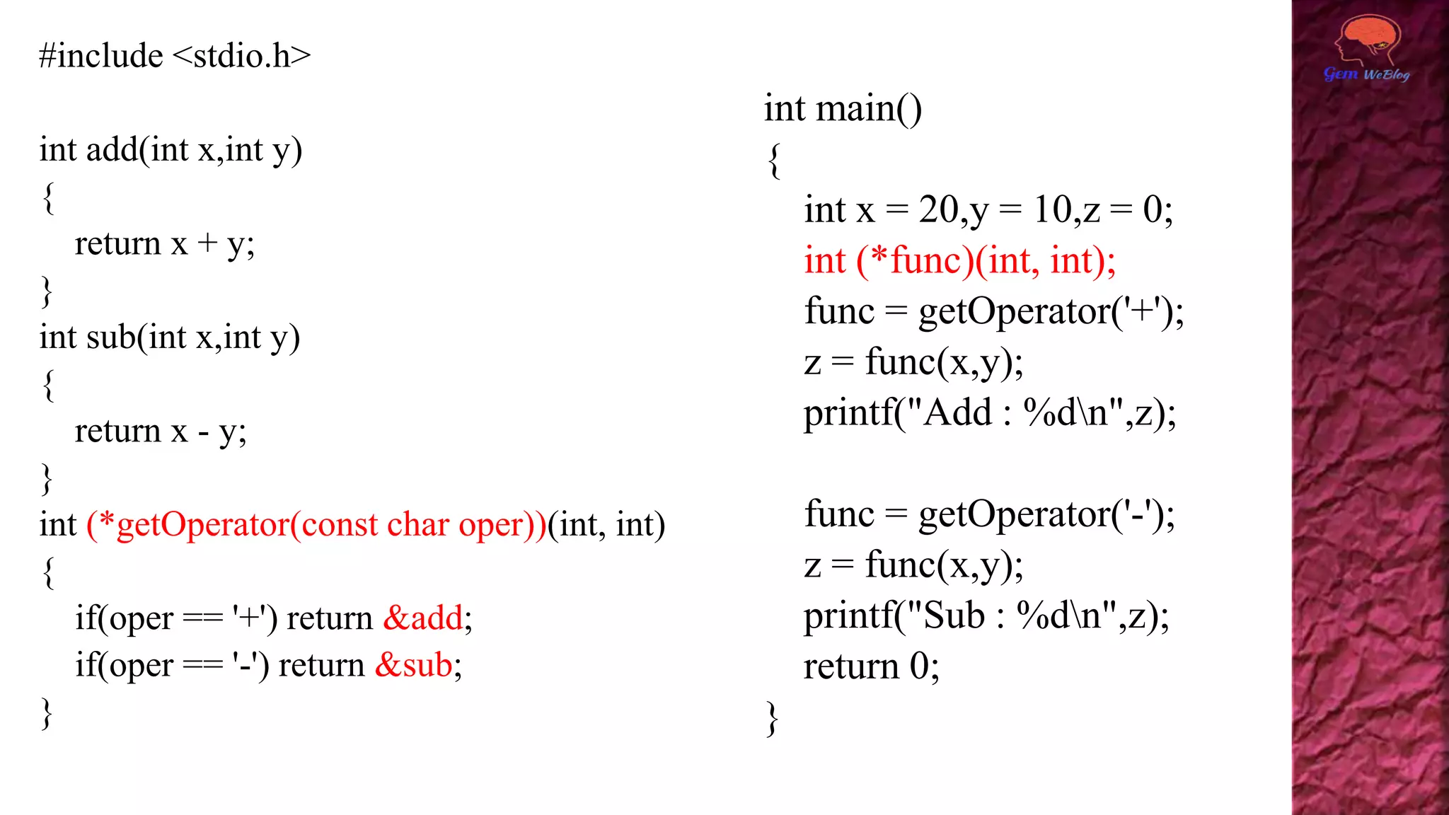 Function pointer | PPT