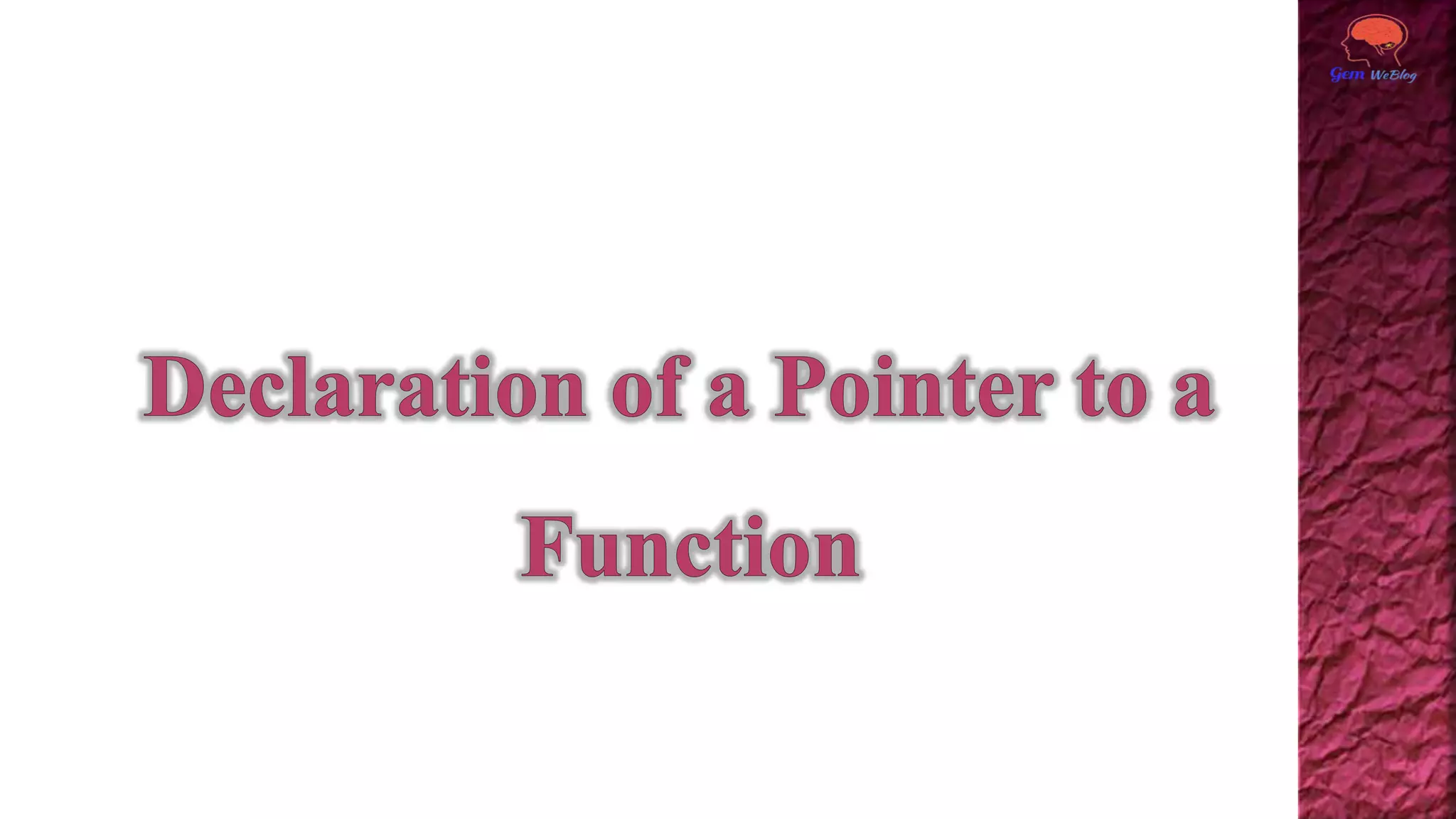 Function pointer | PPT Function pointer | PPT