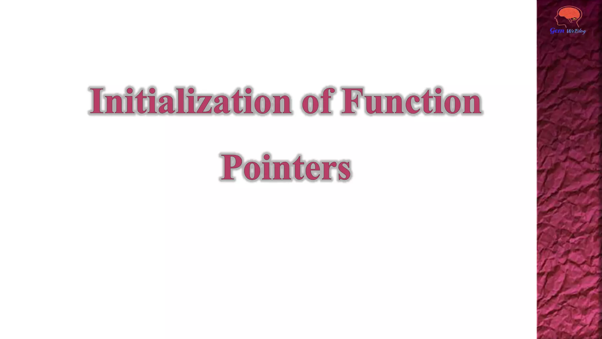 Function pointer | PPT