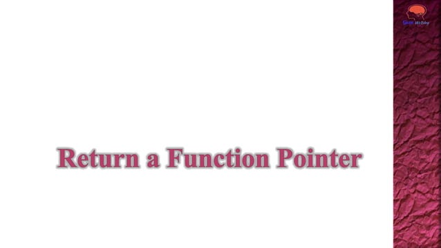 Function pointer | PPT