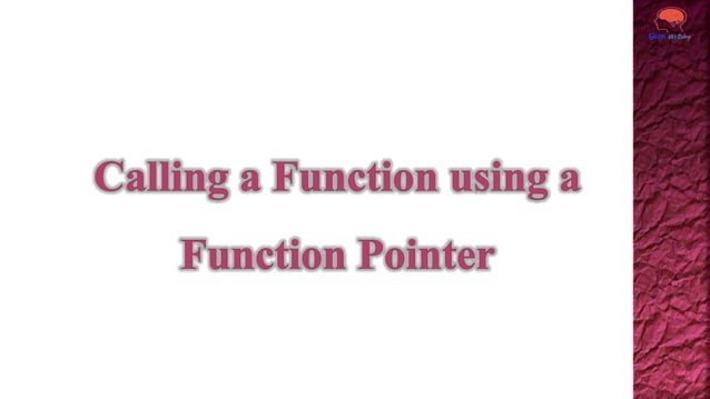 Function pointer | PPT