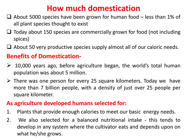 Domestication In Crop Plants GPB 202 | PPTX