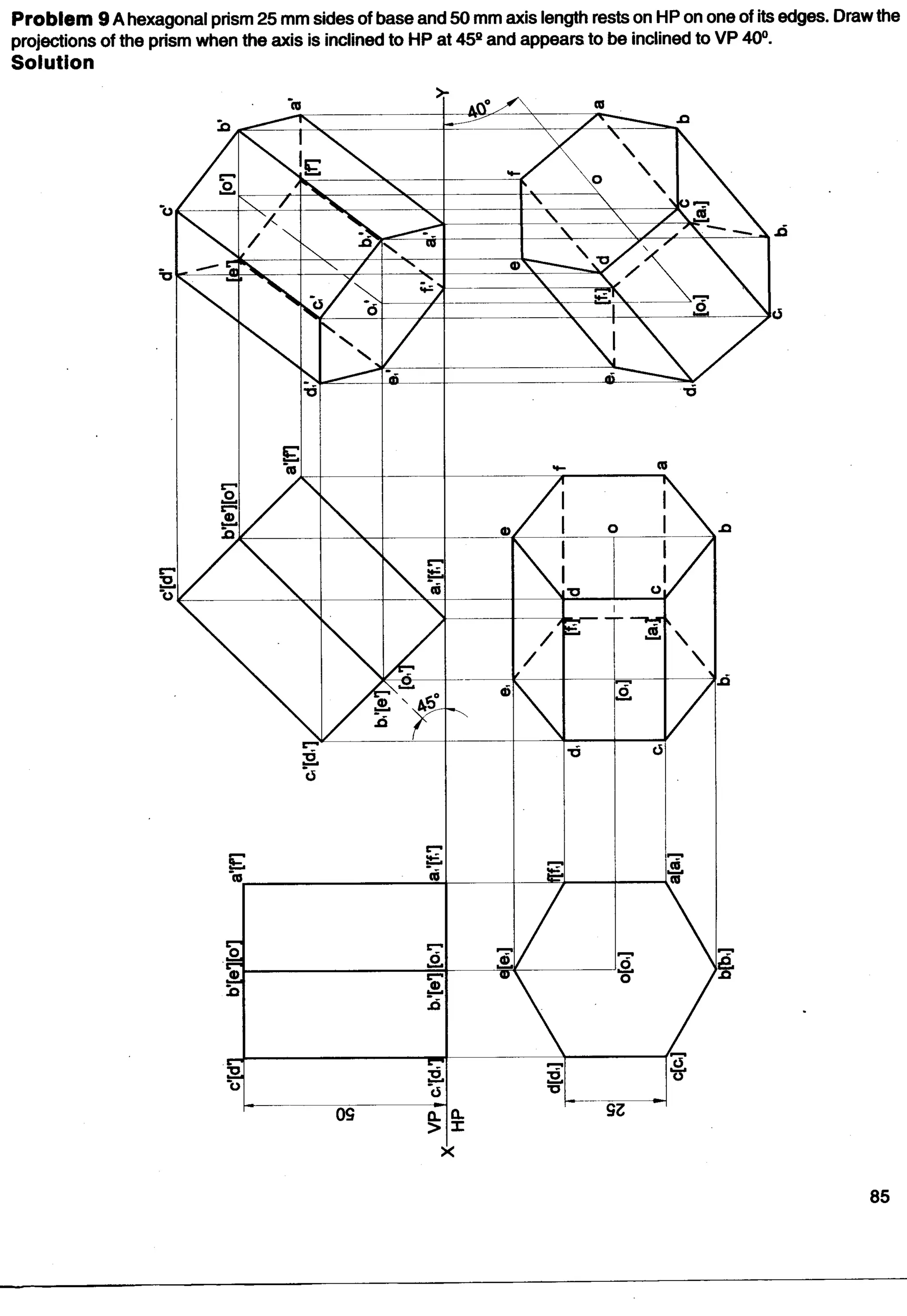 Projection of Solids- Engineering Graphics | PDF