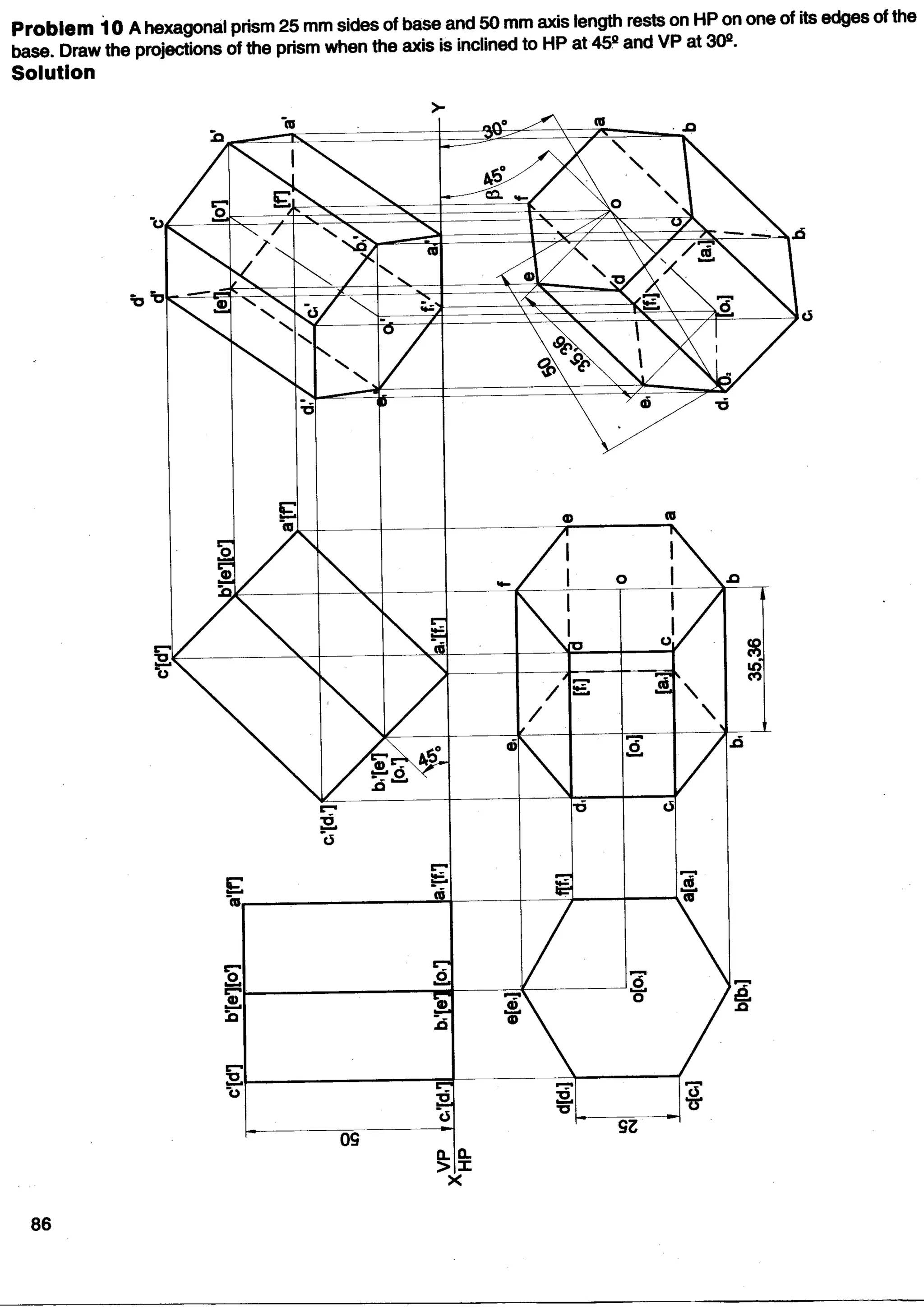 Projection of Solids- Engineering Graphics | PDF