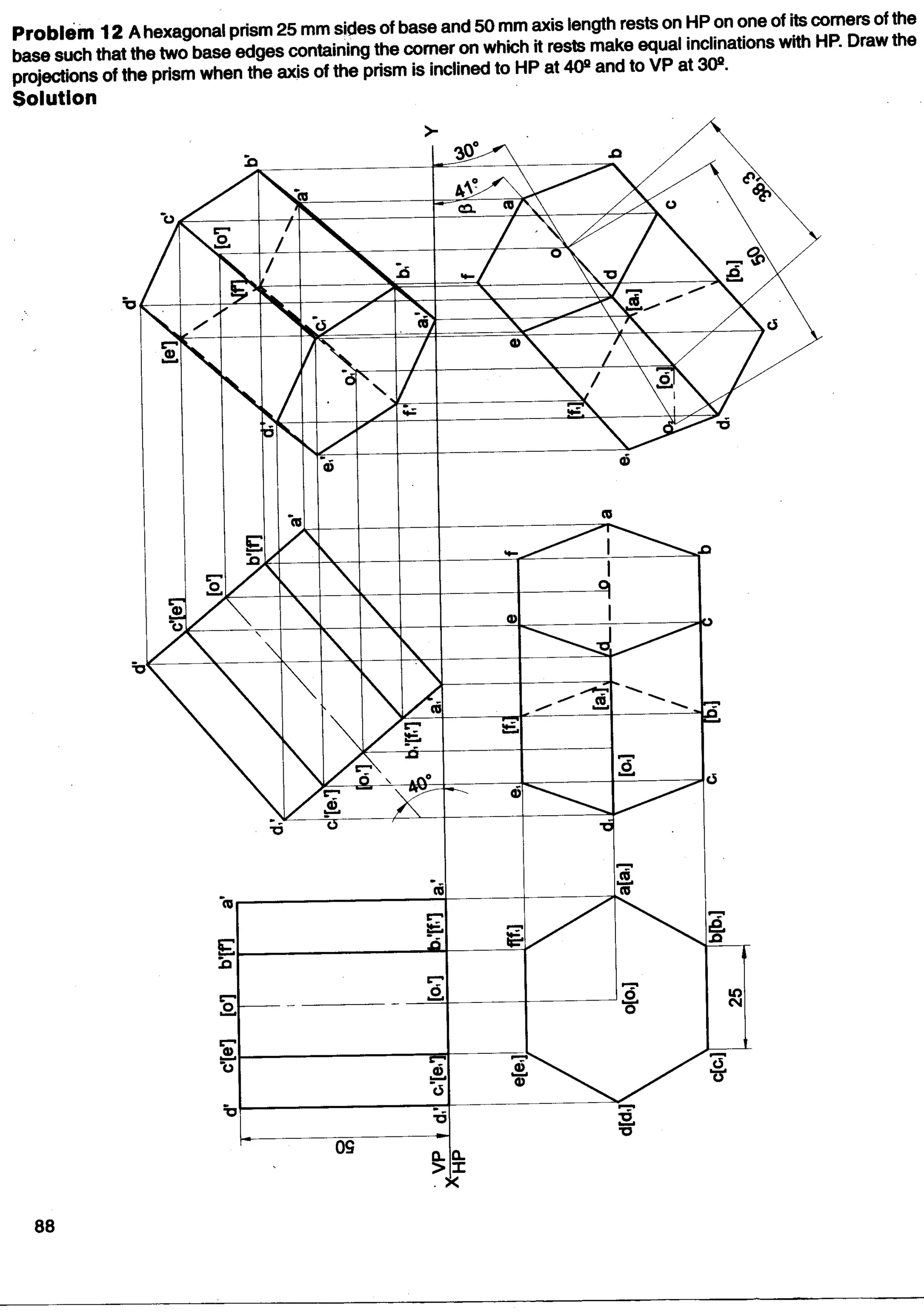 Projection of Solids- Engineering Graphics | PDF