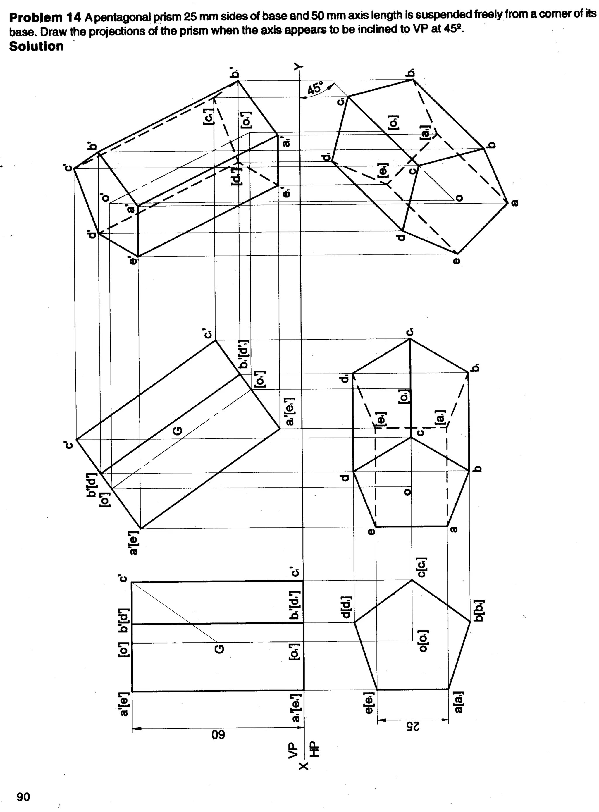 Projection of Solids- Engineering Graphics | PDF
