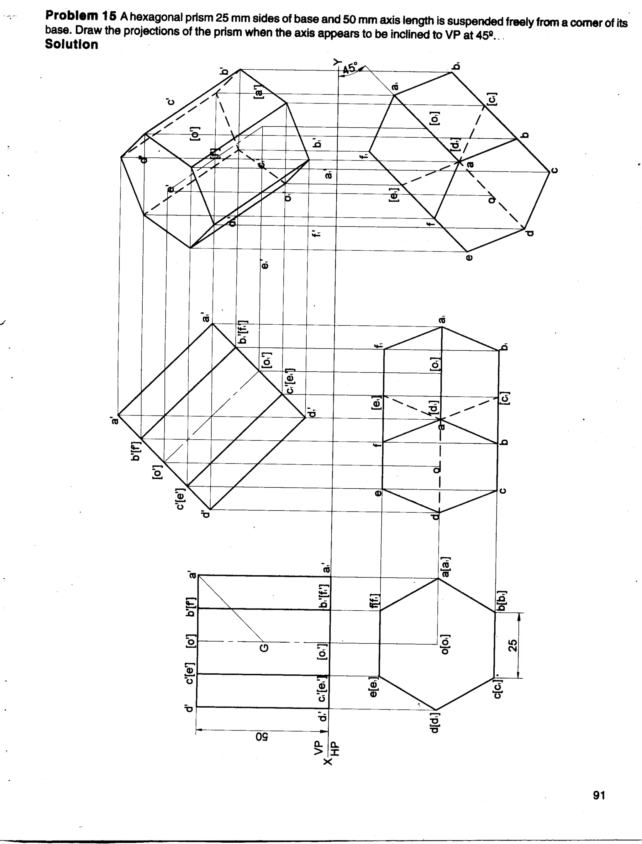 Projection of Solids- Engineering Graphics | PDF
