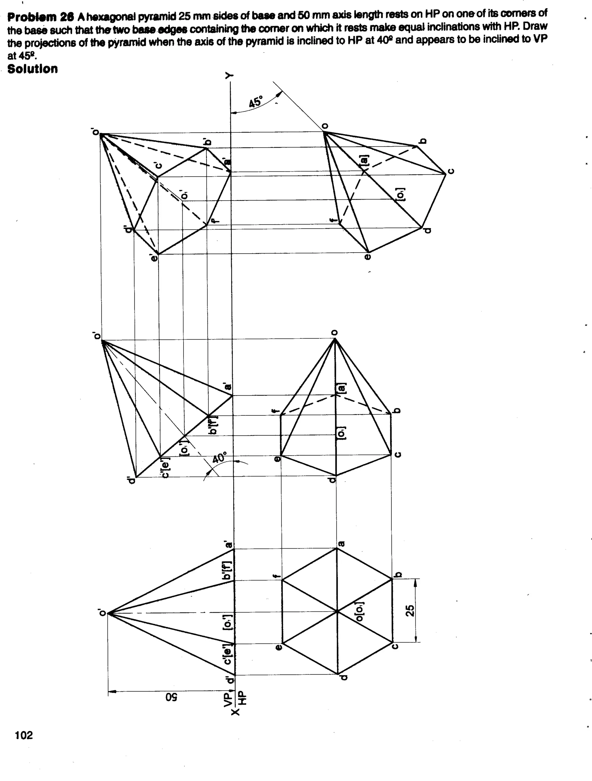 Projection of Solids- Engineering Graphics | PDF