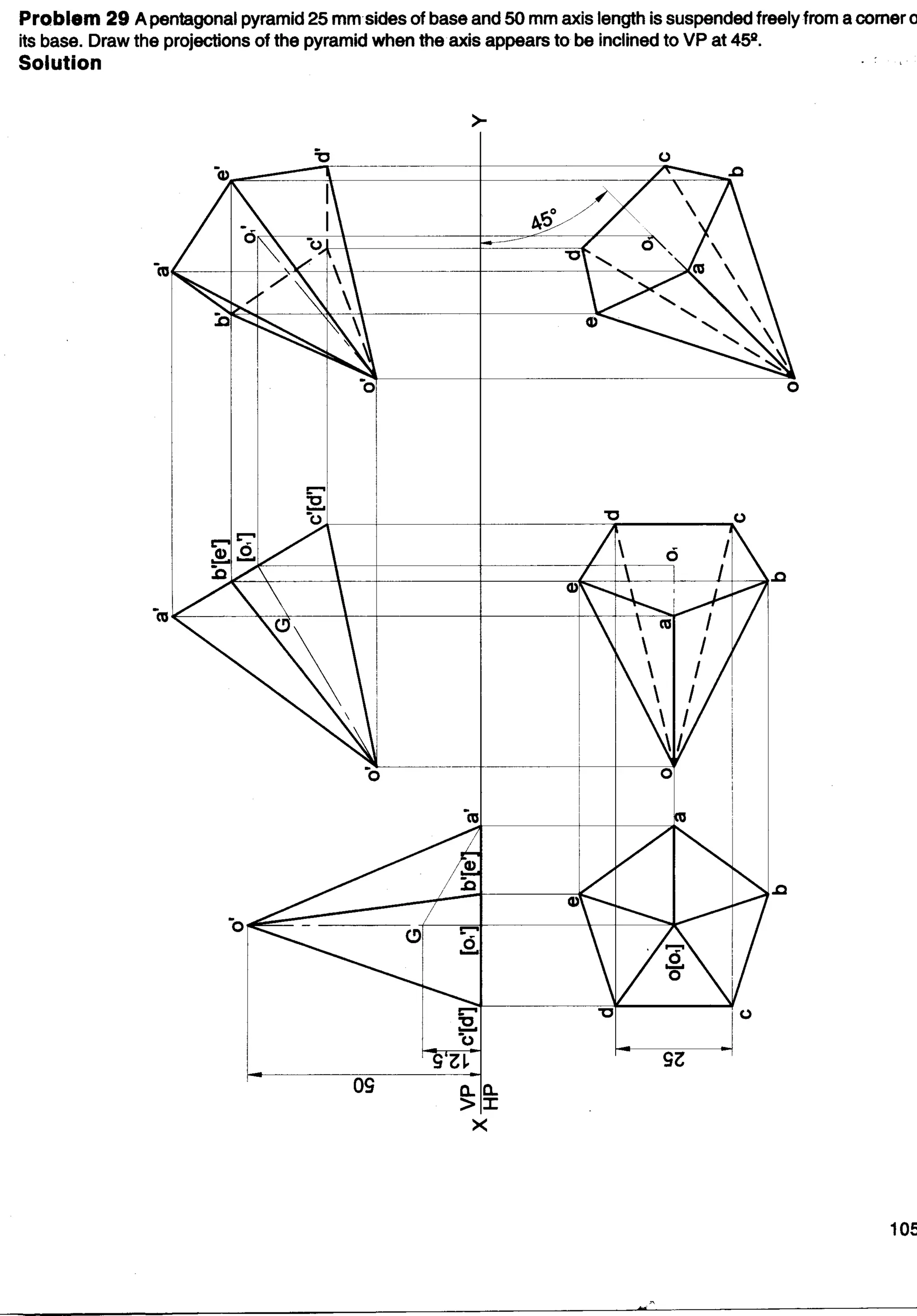 Projection of Solids- Engineering Graphics | PDF