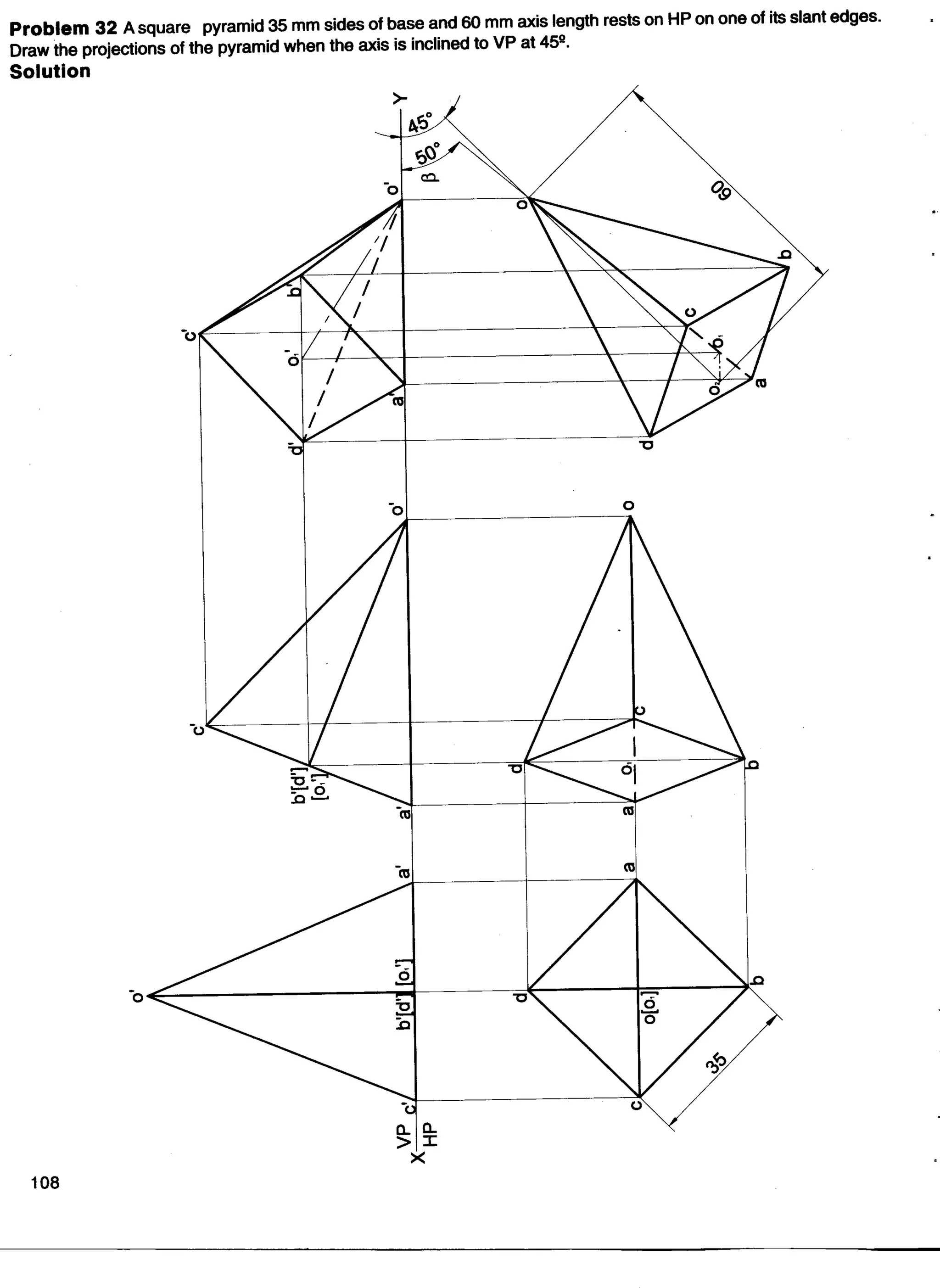 Projection of Solids- Engineering Graphics | PDF